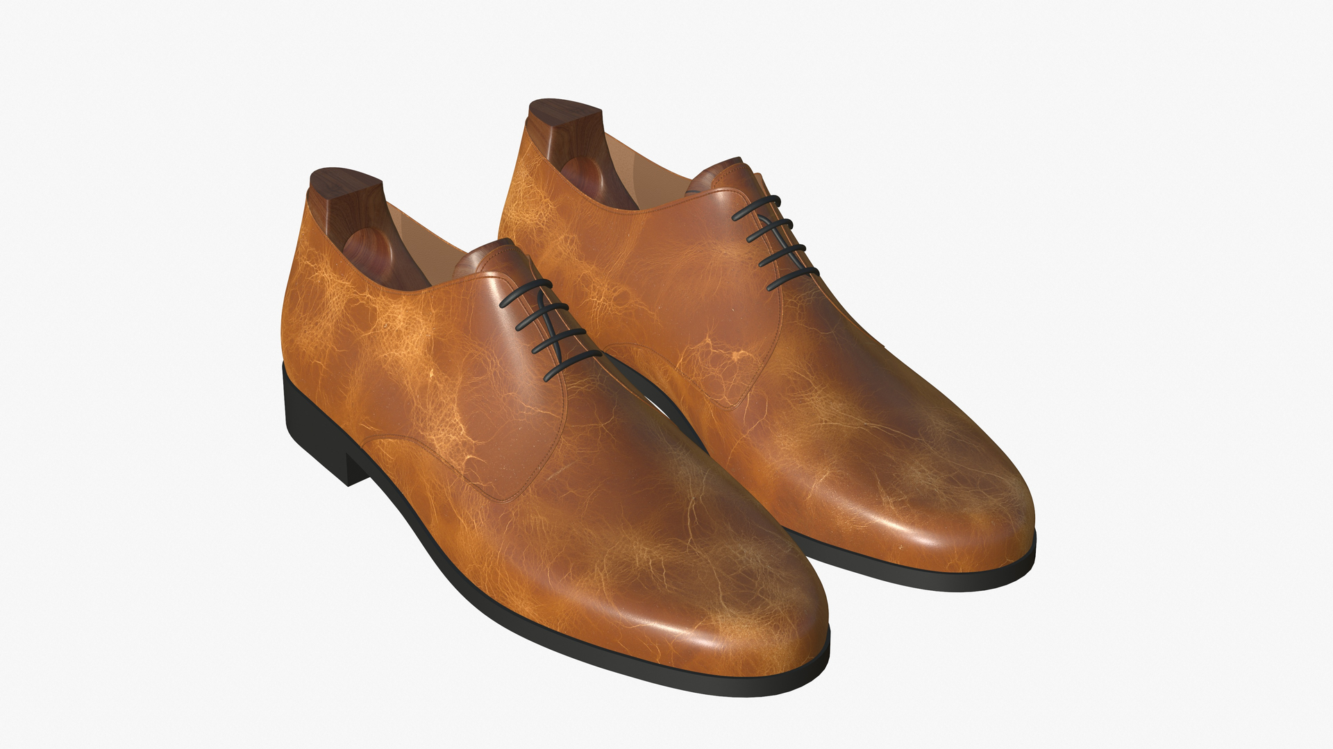 Yellow Leather Lace Up Shoes 3D Model - TurboSquid 1932425