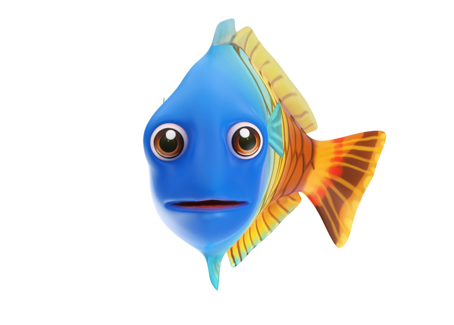 3D Boeseman S Rainbow Fish Toon - TurboSquid 1586164
