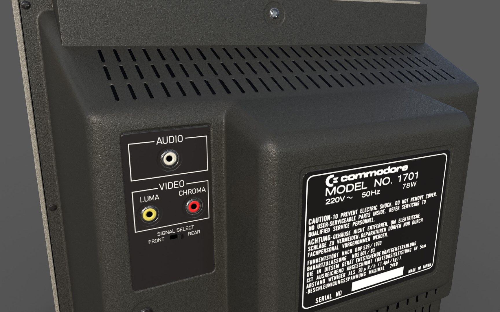 Commodore 1701 Computer Monitor 3D Model - TurboSquid 2311469