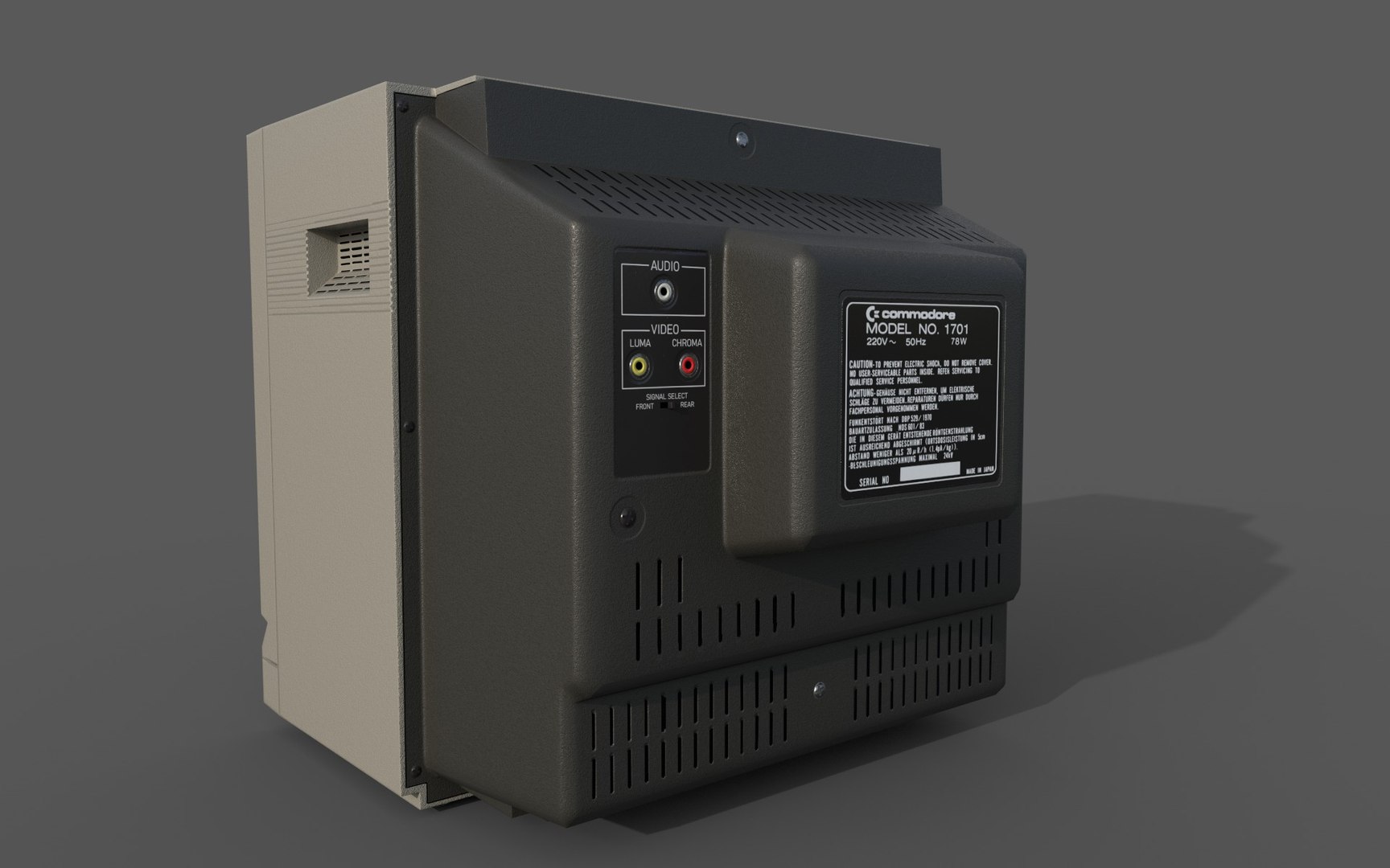 Commodore 1701 Computer Monitor 3D Model - TurboSquid 2311469