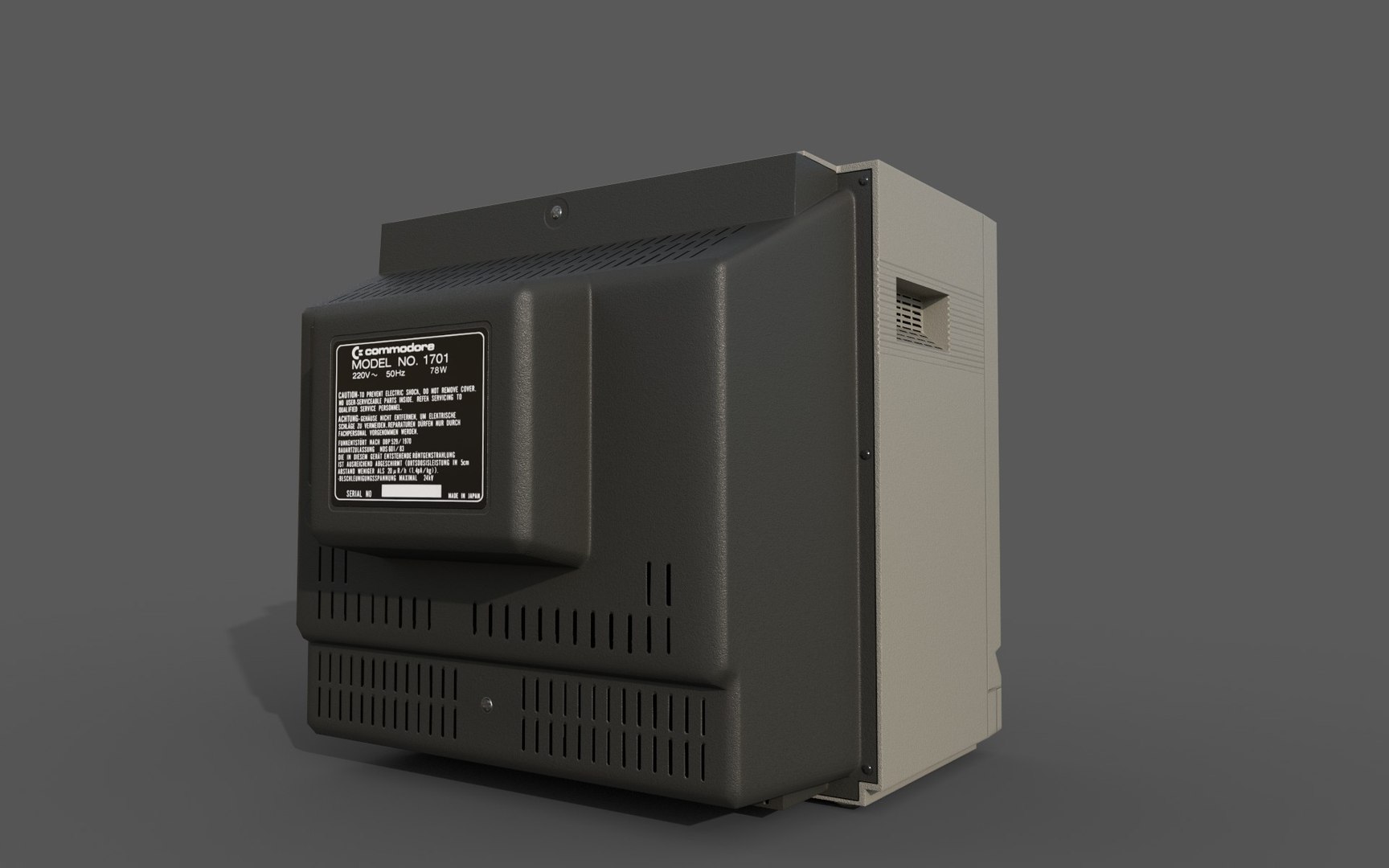 Commodore 1701 Computer Monitor 3D Model - TurboSquid 2311469