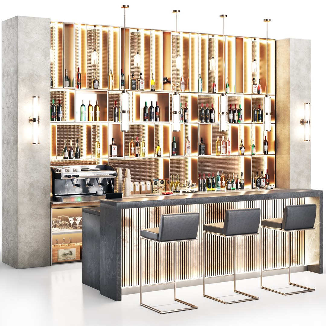 3D Cafe Bar 12 Model - TurboSquid 2222902