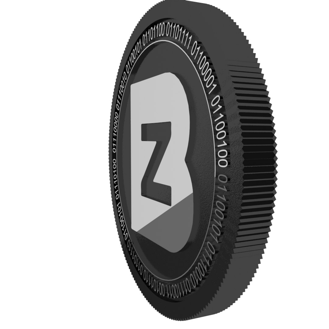 Bit Z Token Black 3D Model - TurboSquid 1457241