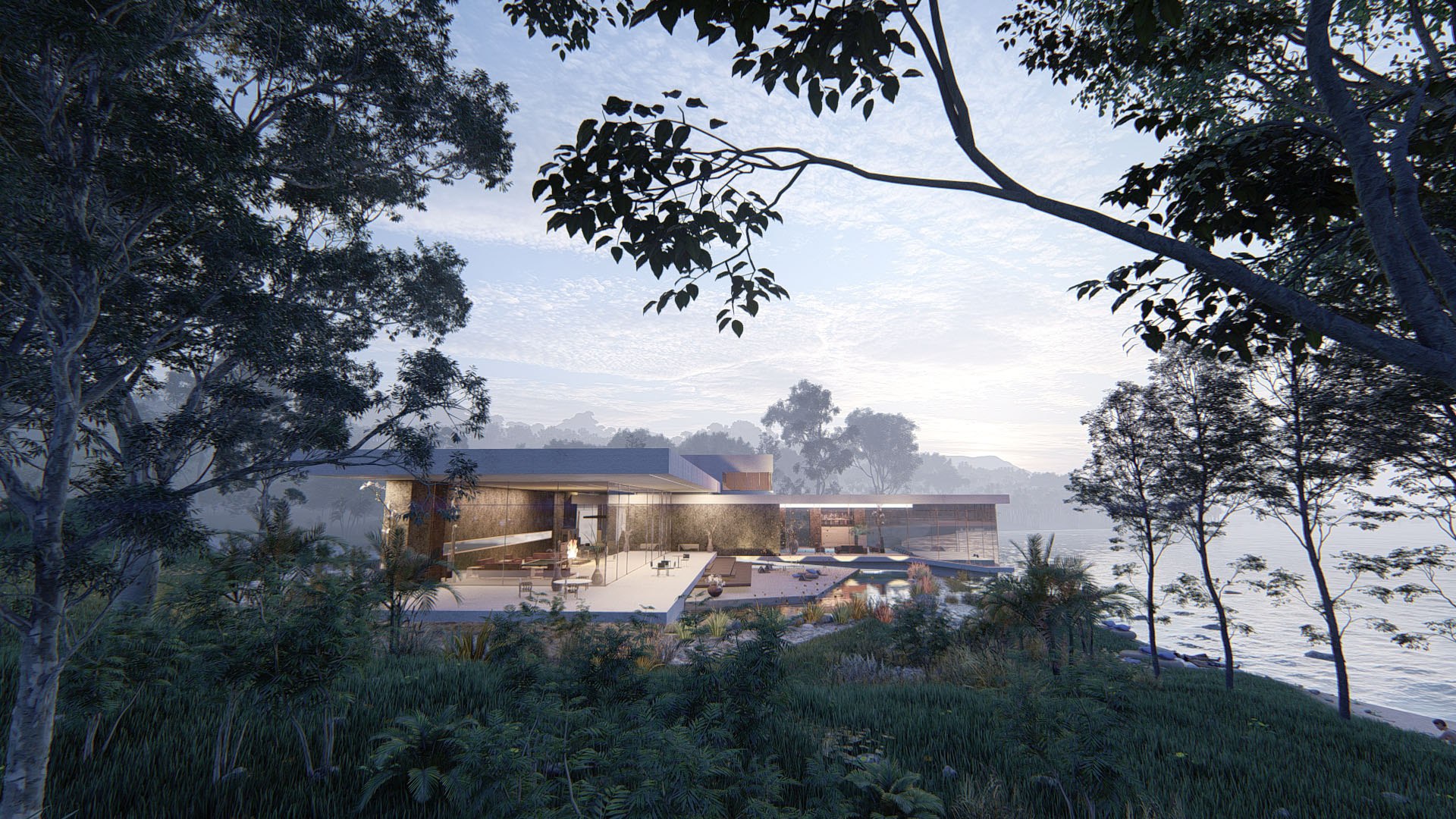 Super Modern Beach Luxury Villa House Revit N Lumion Building Model ...