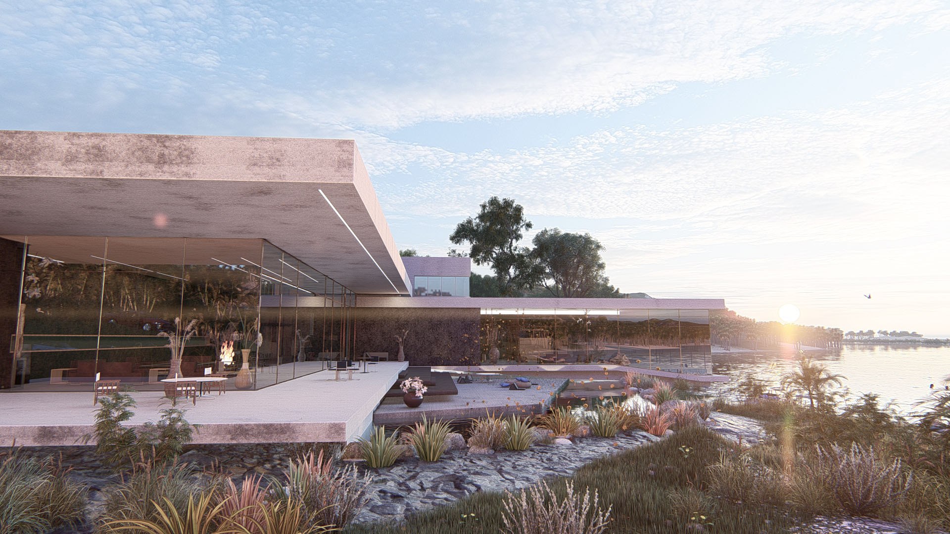 Super modern beach luxury villa house Revit n Lumion building model ...