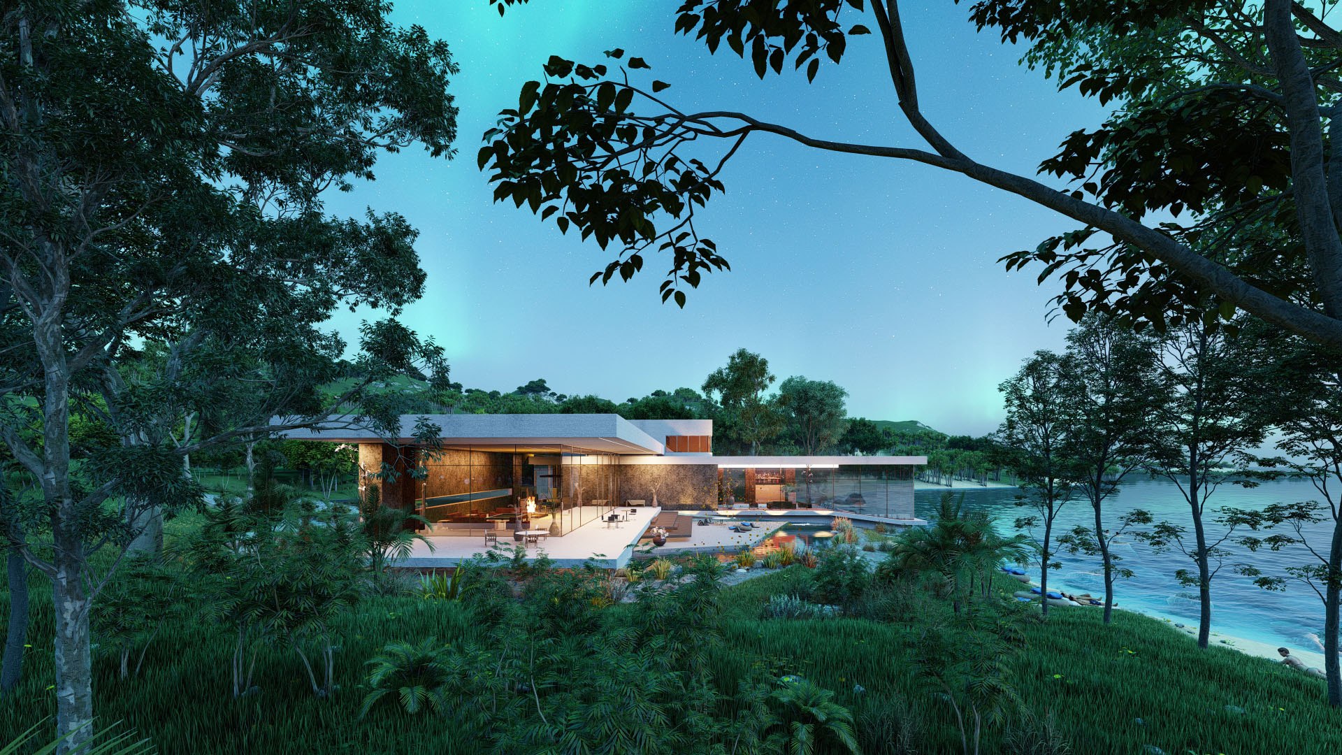 Super Modern Beach Luxury Villa House Revit N Lumion Building Model - TurboSquid 2128375