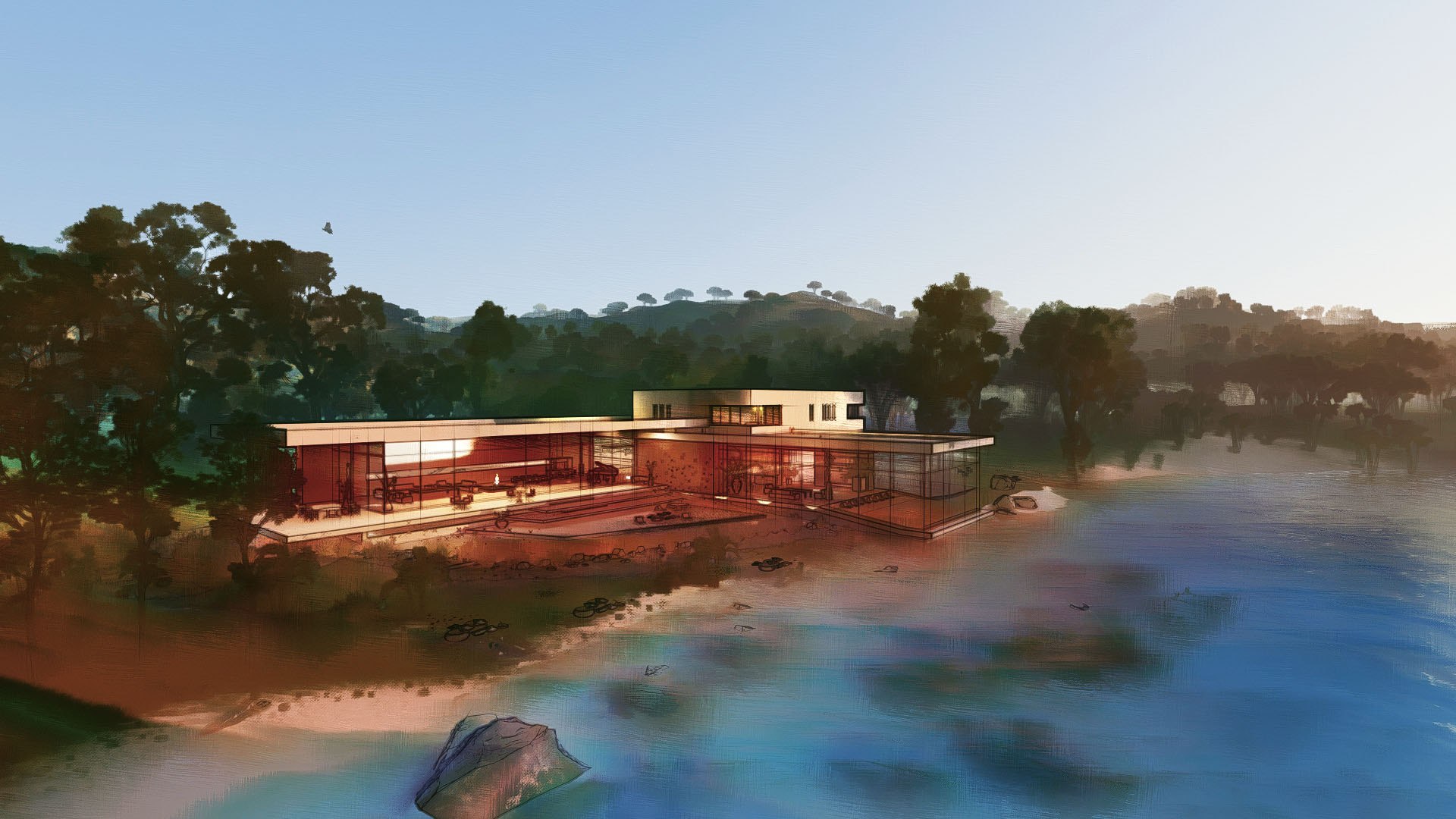 Super Modern Beach Luxury Villa House Revit N Lumion Building Model ...