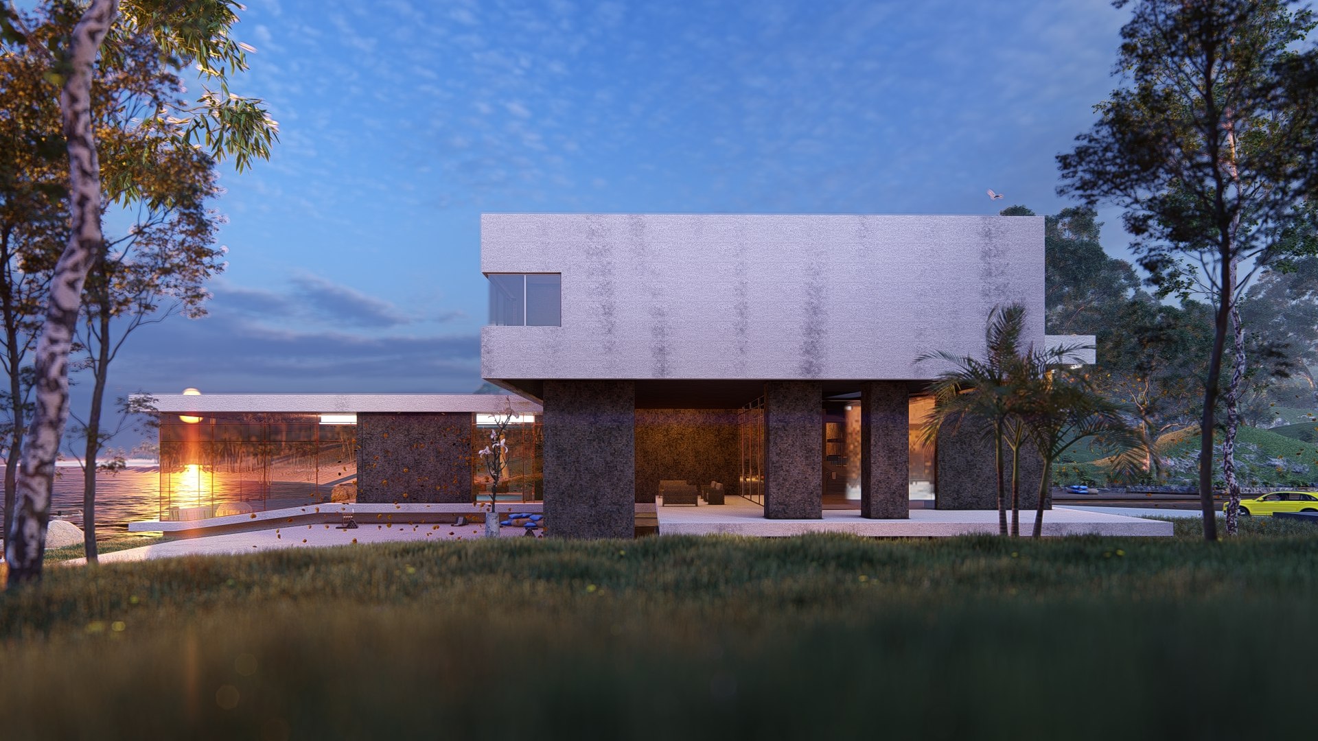Super Modern Beach Luxury Villa House Revit N Lumion Building Model - TurboSquid 2128375