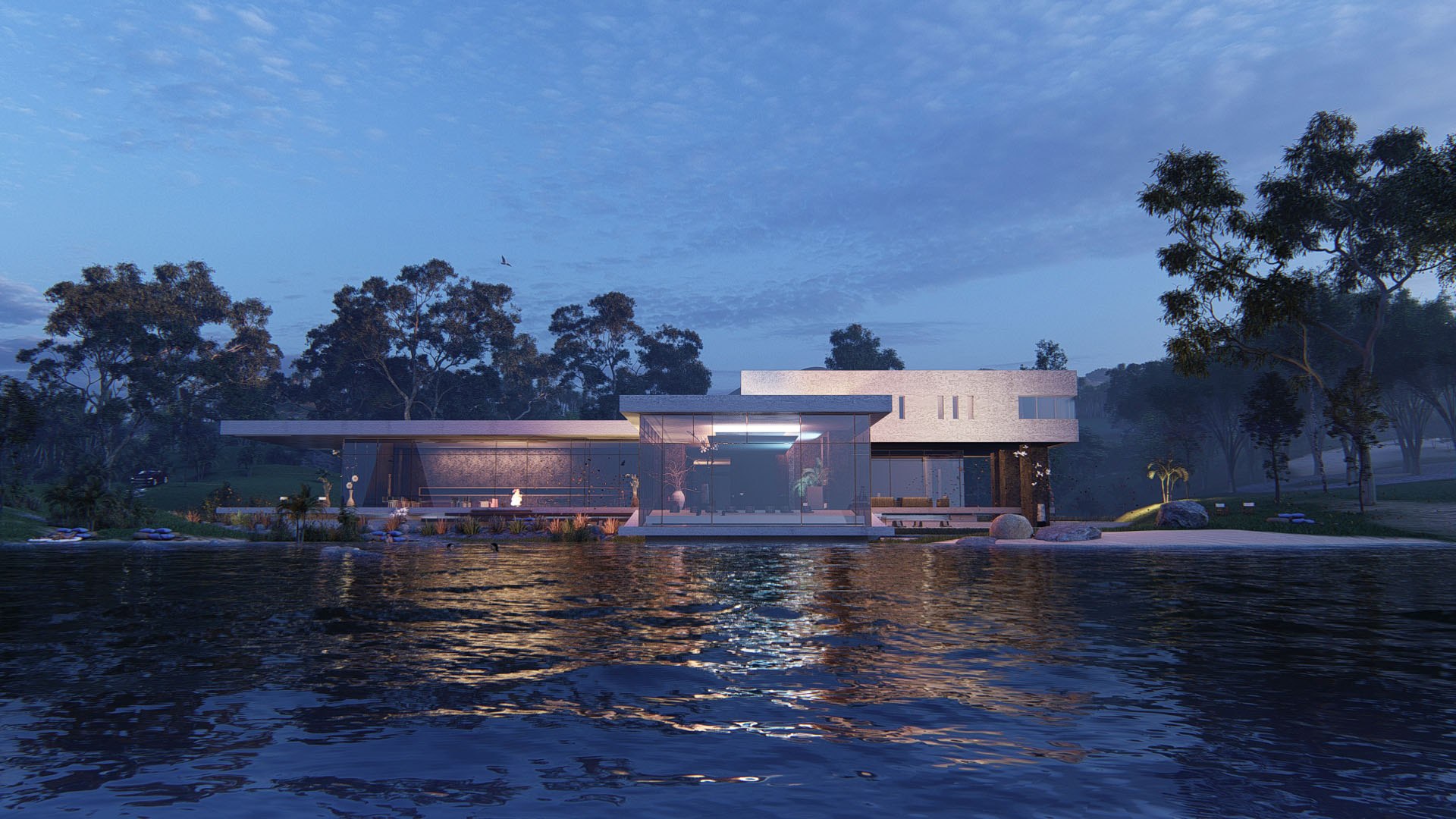 Super Modern Beach Luxury Villa House Revit N Lumion Building Model ...