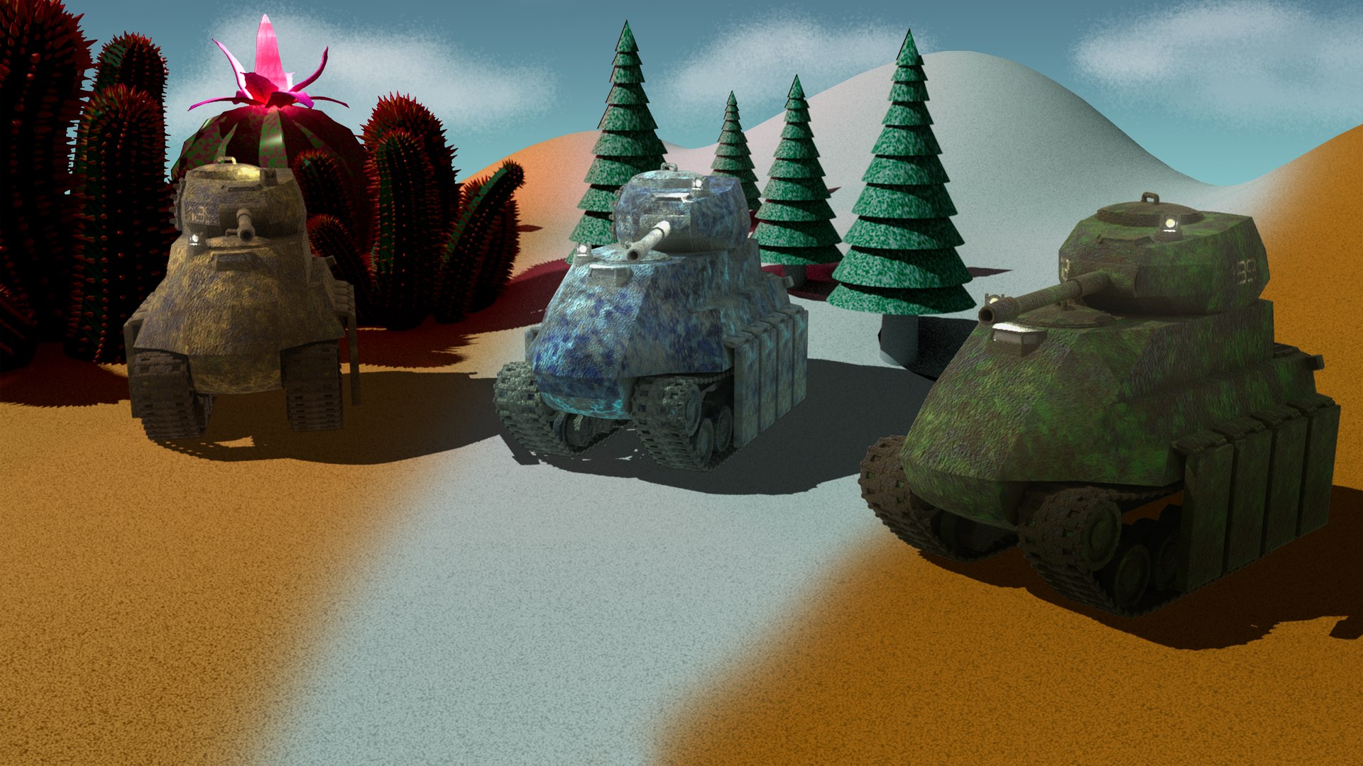 3D Fiction Tank PYE2Plus 2 Cactus - TurboSquid 2148787