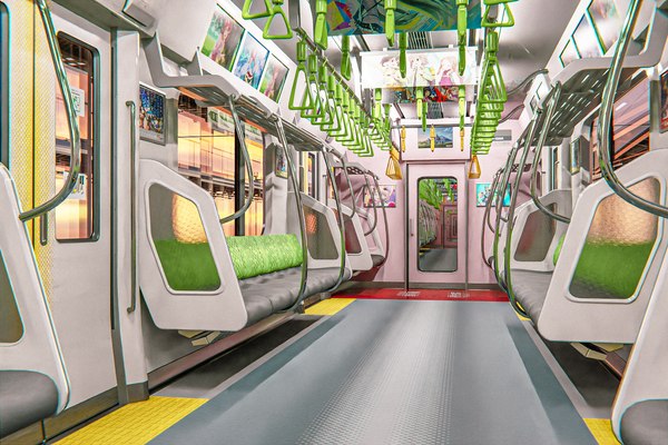 일본 열차 상세 내부 외부 Yamanote Line E235 시리즈 Rigged 3D 모델 3D 모델 - TurboSquid 2013274