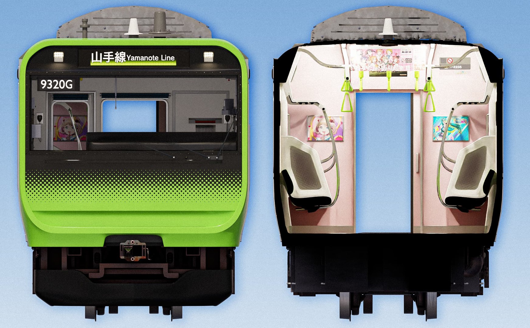 3D Japanese Train Detailed Interior Exterior Yamanote Line E235 Series ...