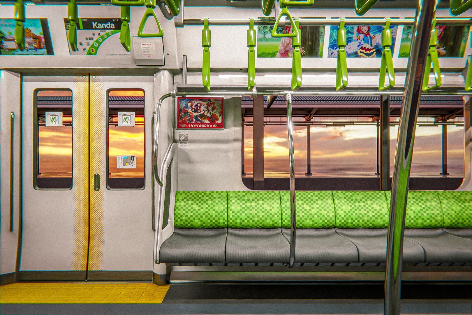 3D Japanese Train Detailed Interior Exterior Yamanote Line E235 Series ...