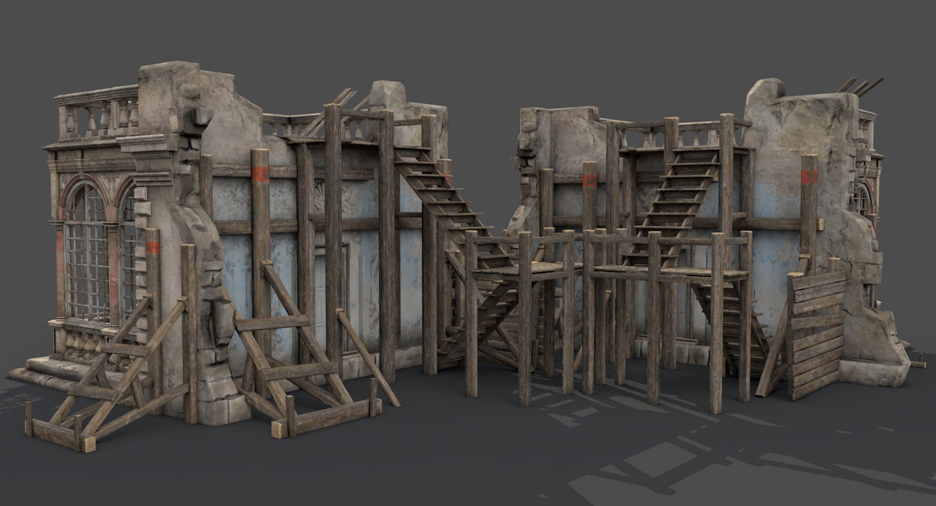3D model ruined medieval castle - TurboSquid 1288098