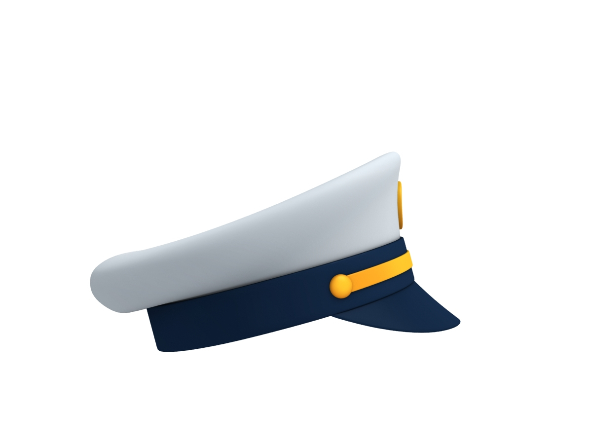 3D navy captain hat model - TurboSquid 1397460