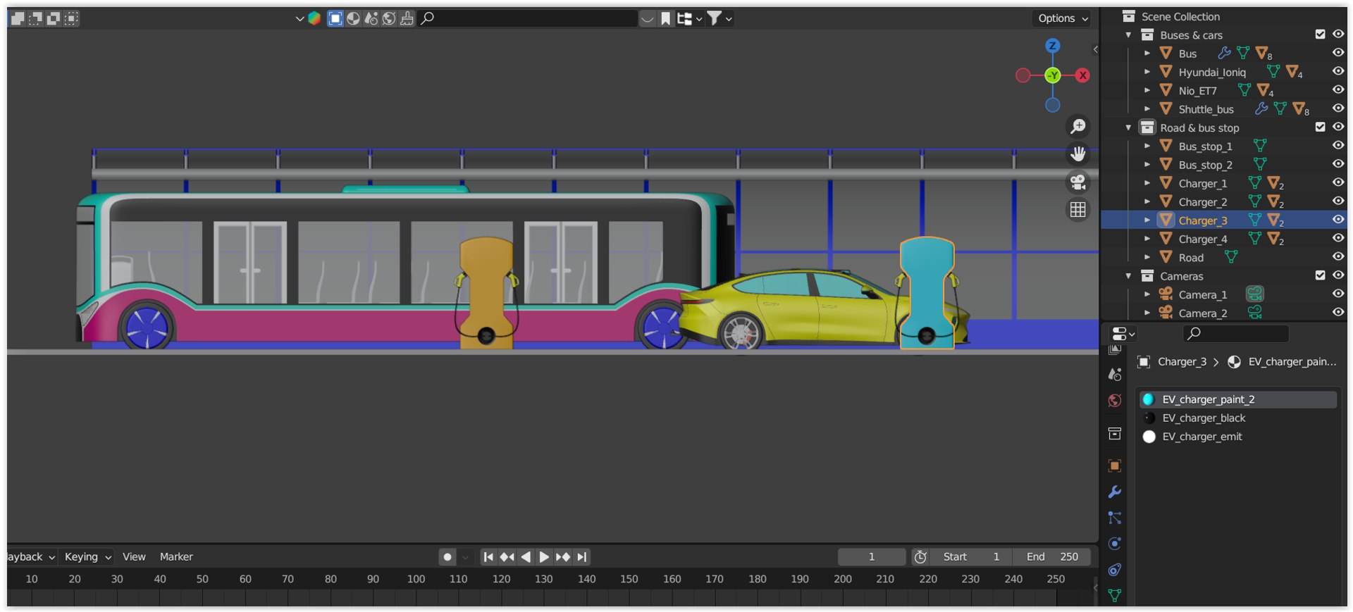 Bus Stop With Ev Chargers 3D - TurboSquid 2191128