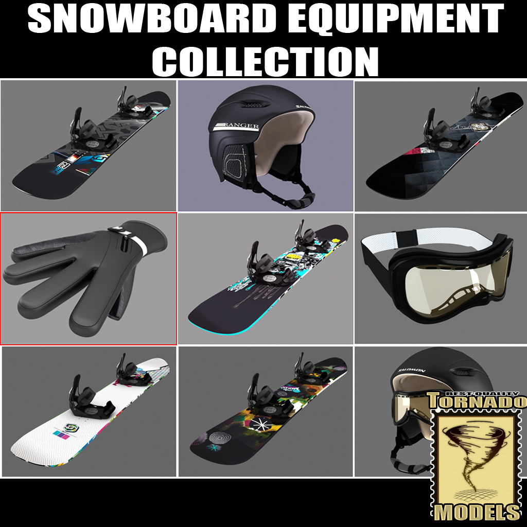 3d model snowboard equipment