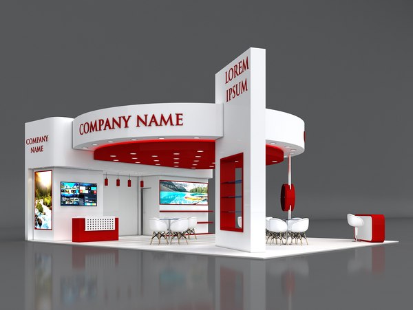 modelo 3d Stand 3D Stand Stand 8x10m Altura 500 cm 3 Laterales abiertos ...