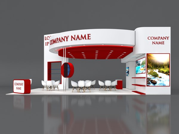 modelo 3d Stand 3D Stand Stand 8x10m Altura 500 cm 3 Laterales abiertos ...