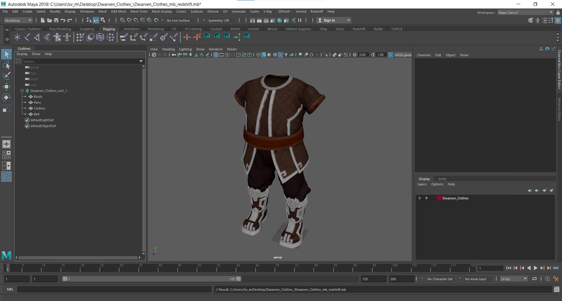3D Dwarven Clothes Model - TurboSquid 2390065