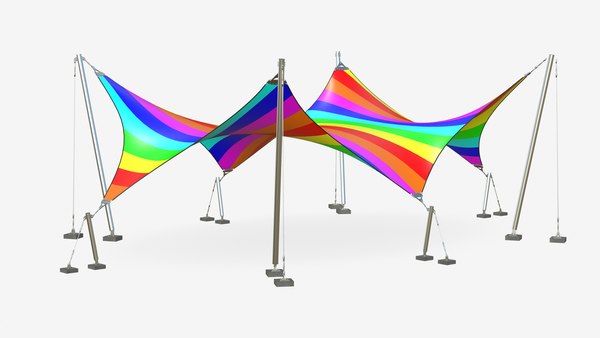 modèle 3D de Structures tendues Architecture colorée - TurboSquid 1902577