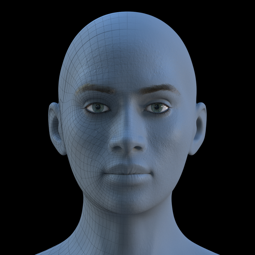 3D model female character rig face - TurboSquid 1394259