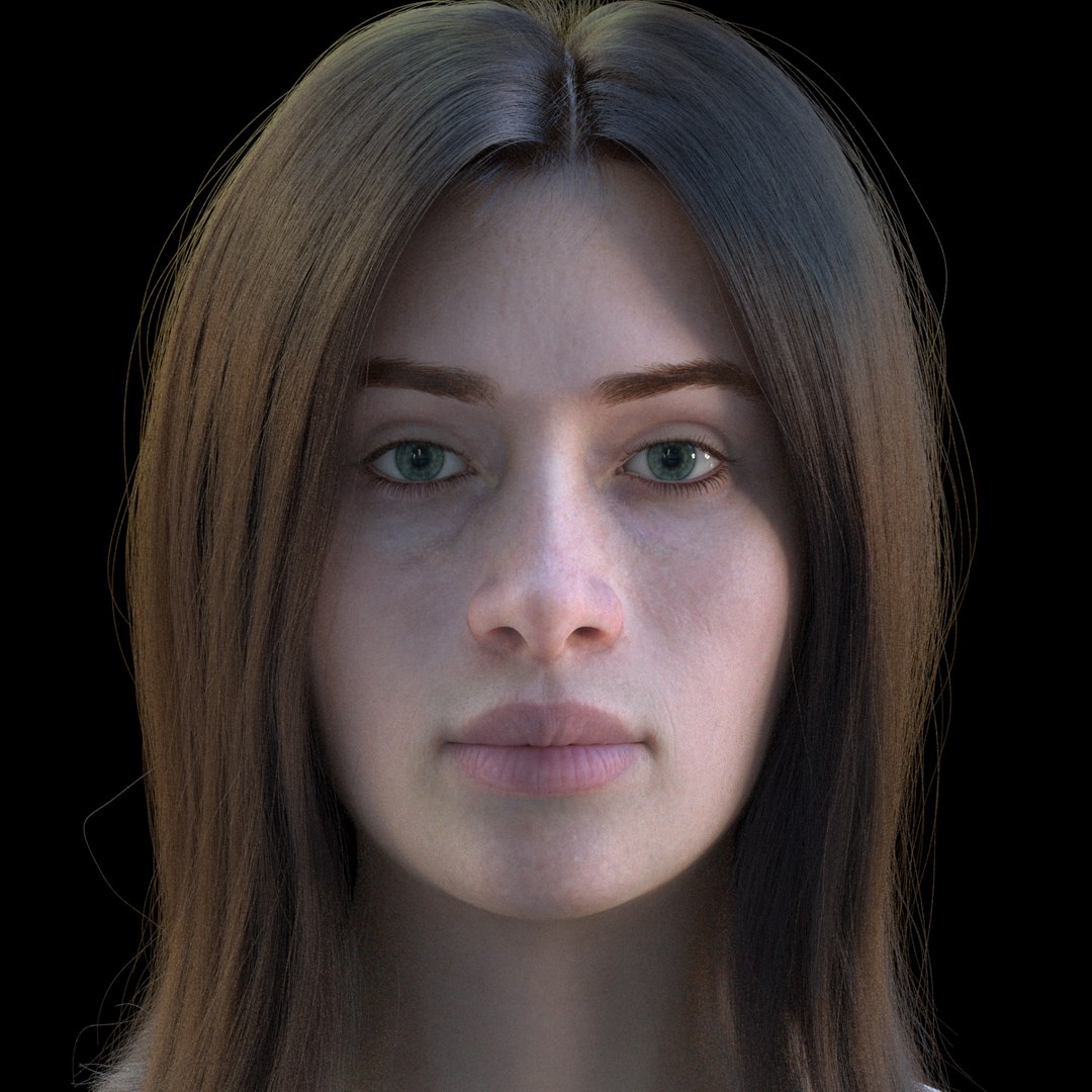 3D Model Female Character Rig Face - TurboSquid 1394259