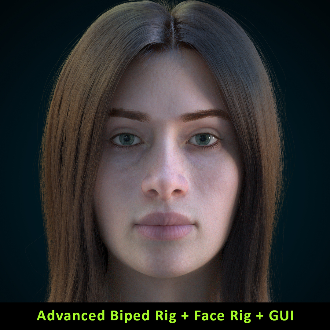 3D model female character rig face - TurboSquid 1394259