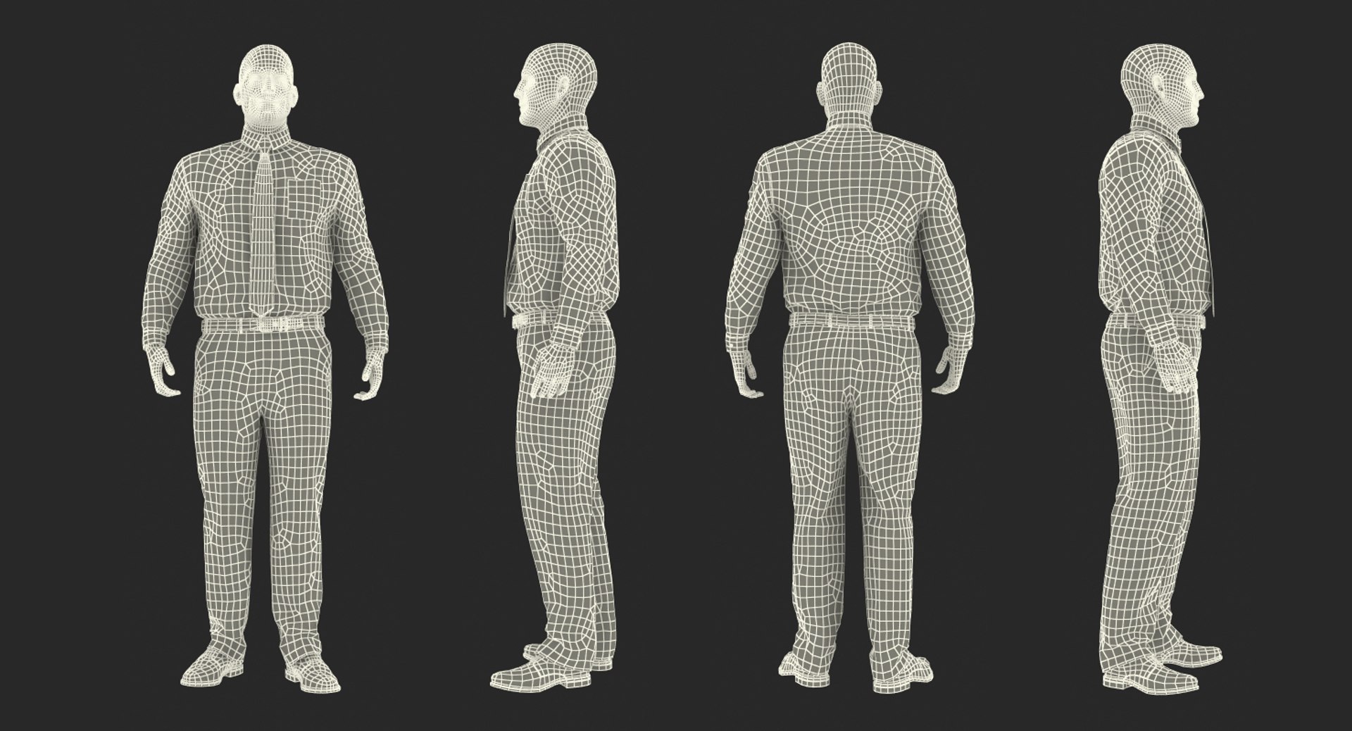3d office worker standing pose model