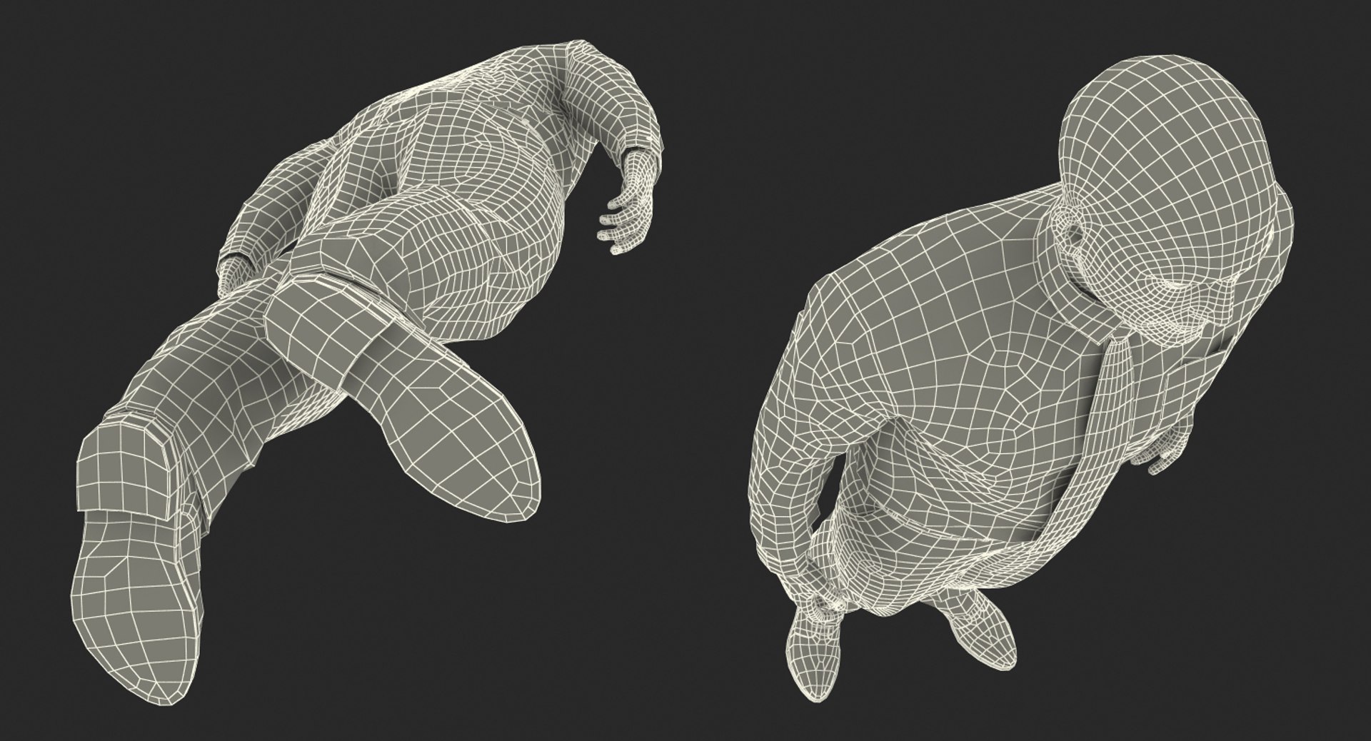 3d office worker standing pose model