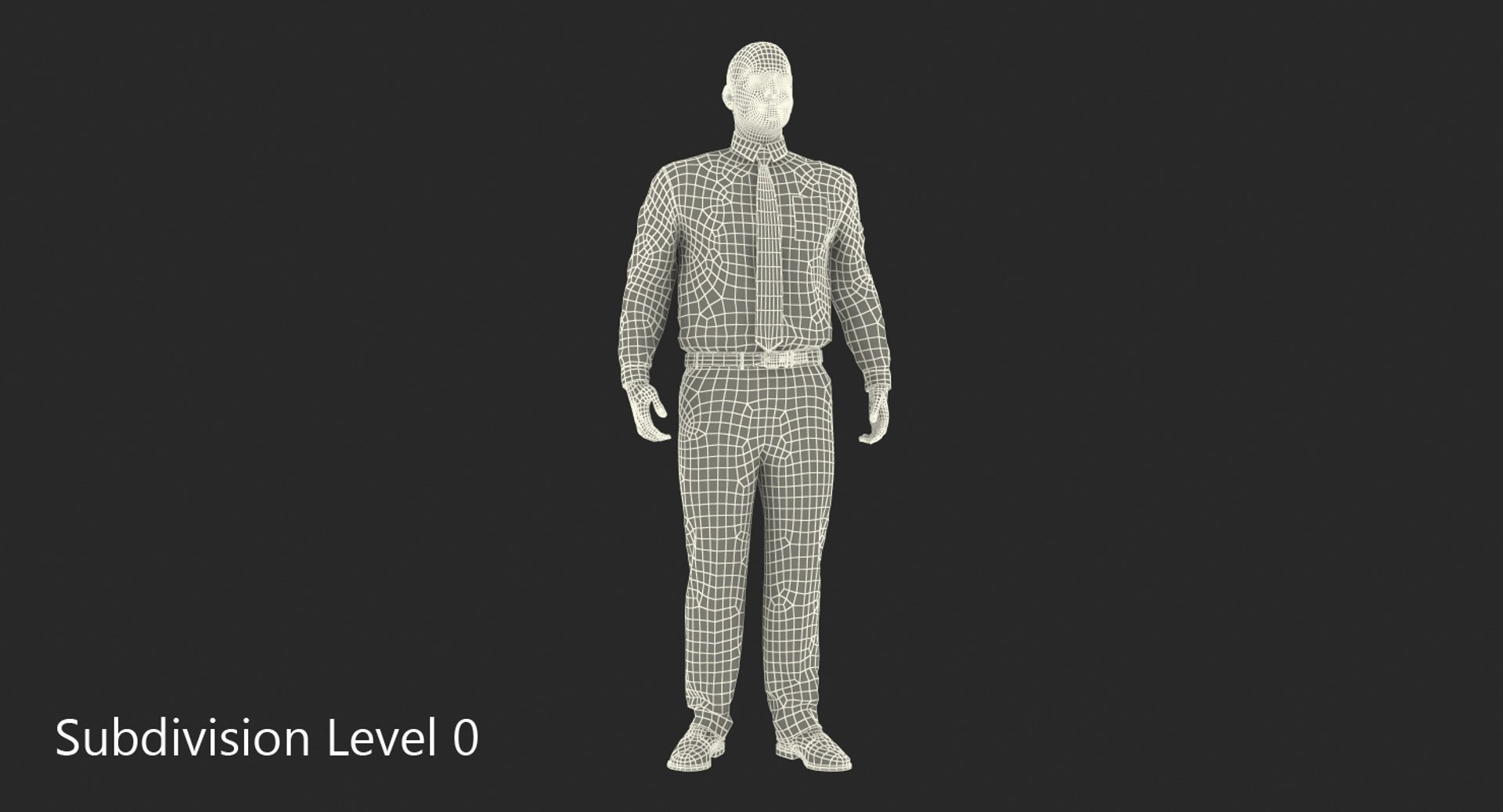 3d office worker standing pose model