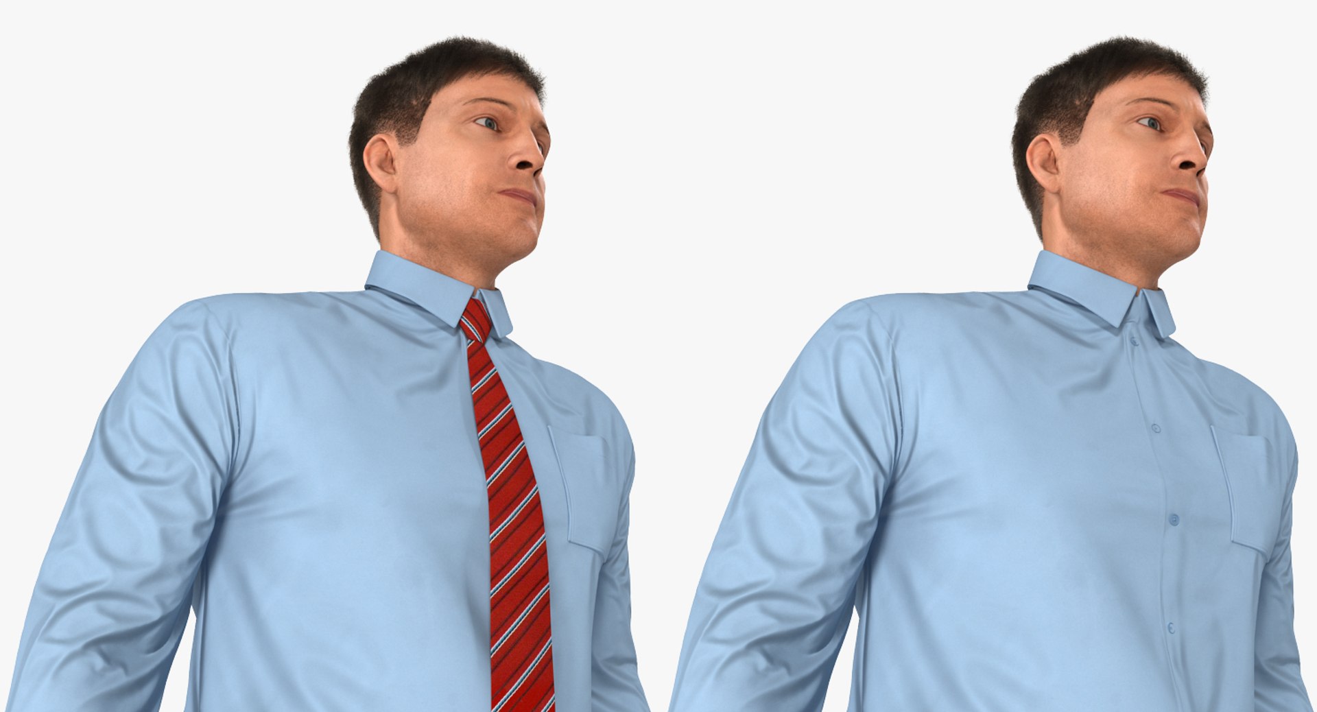 3d office worker standing pose model