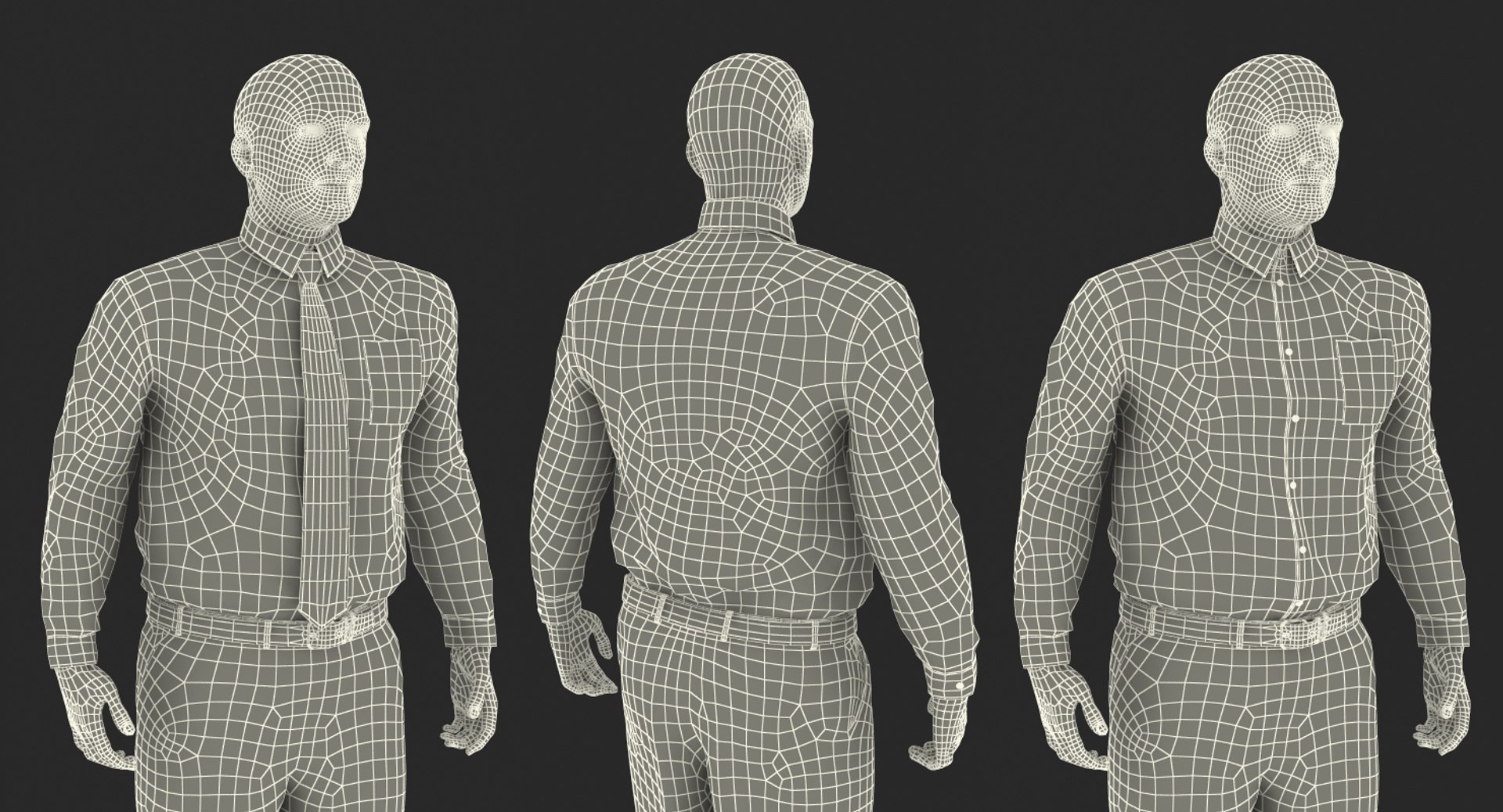 3d office worker standing pose model