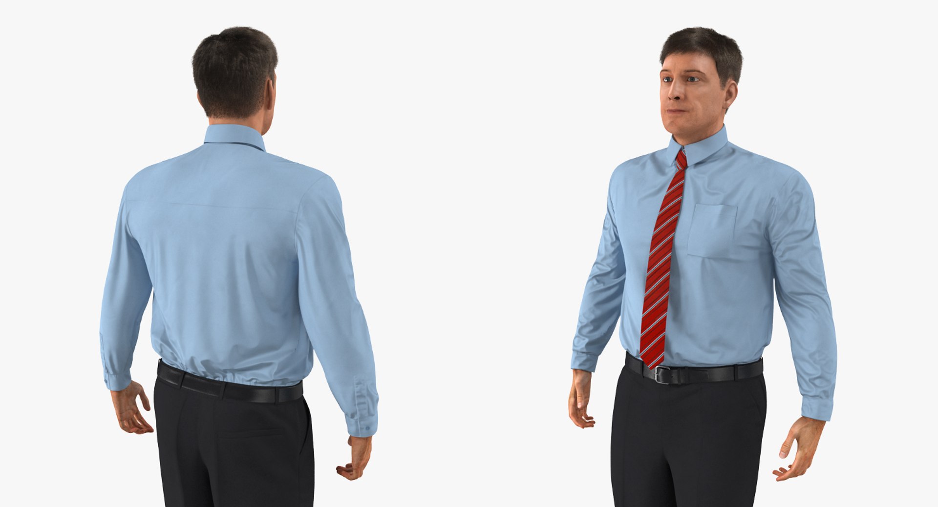 3d office worker standing pose model