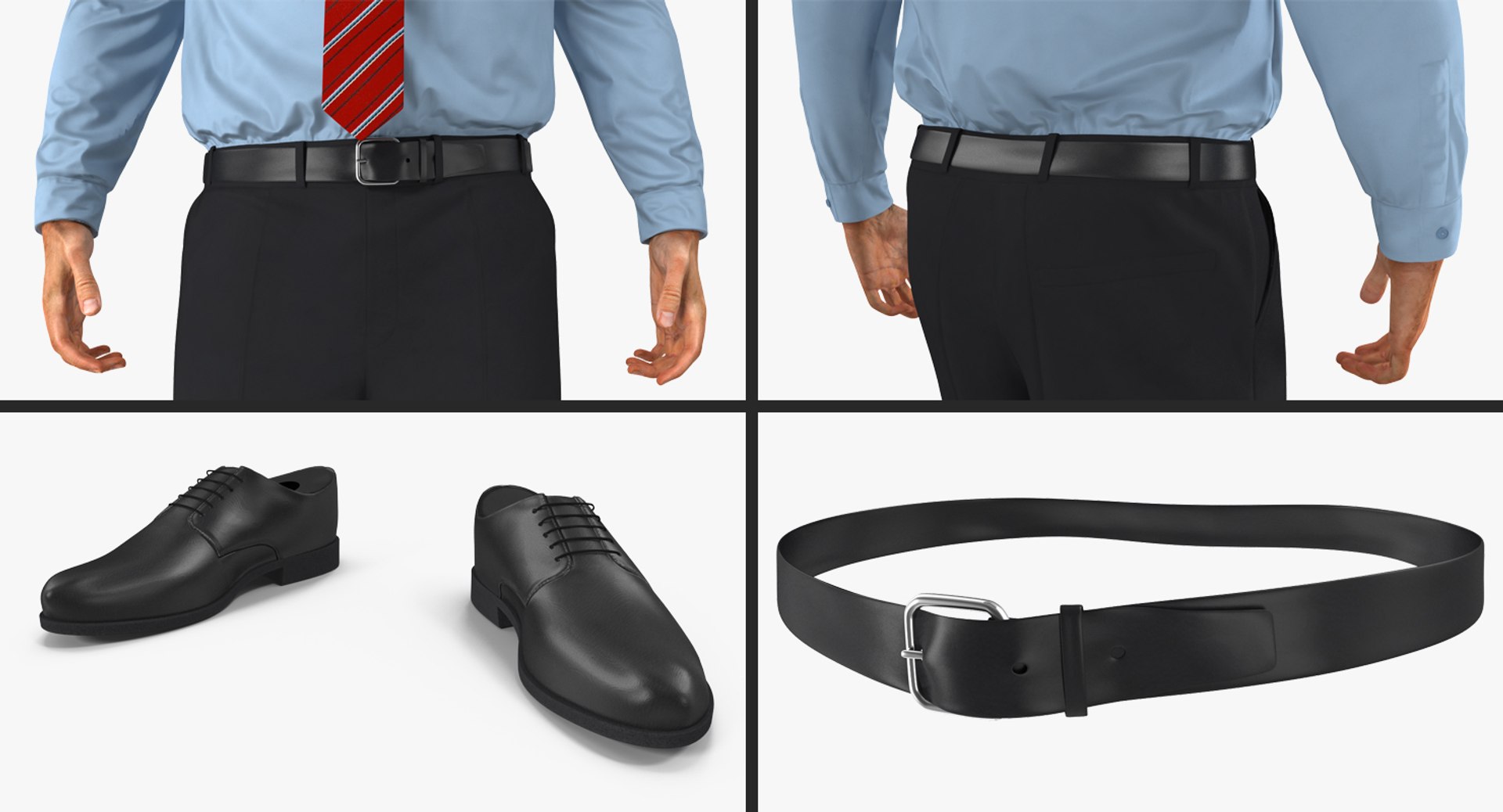 3d office worker standing pose model