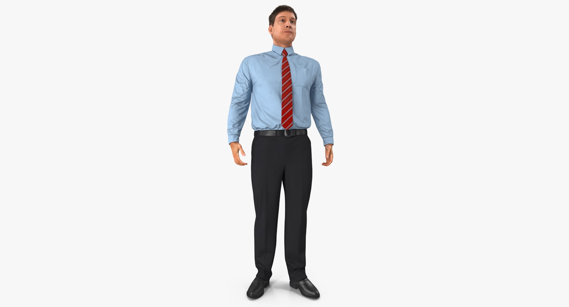 3d office worker standing pose model