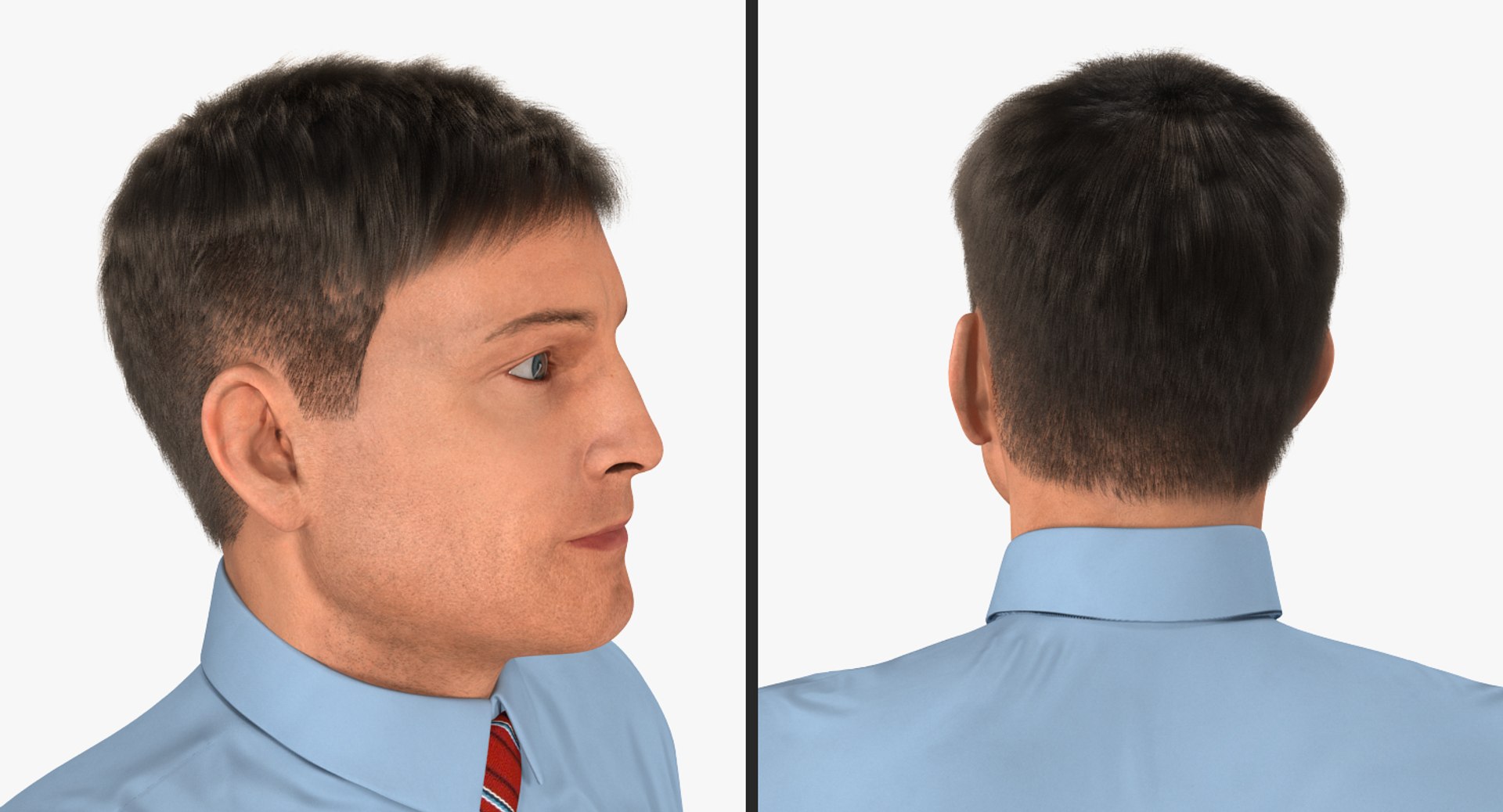 3d office worker standing pose model