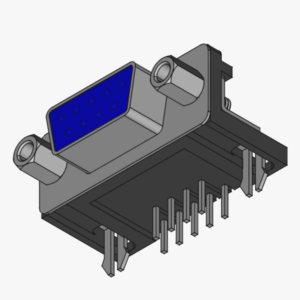 modelo 3d DB9 connectorfemale elbow through hole - TurboSquid 1986130