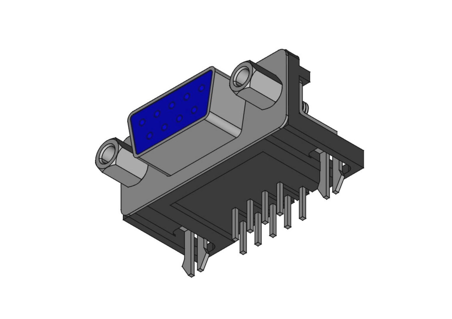 modelo 3d DB9 connectorfemale elbow through hole - TurboSquid 1986130