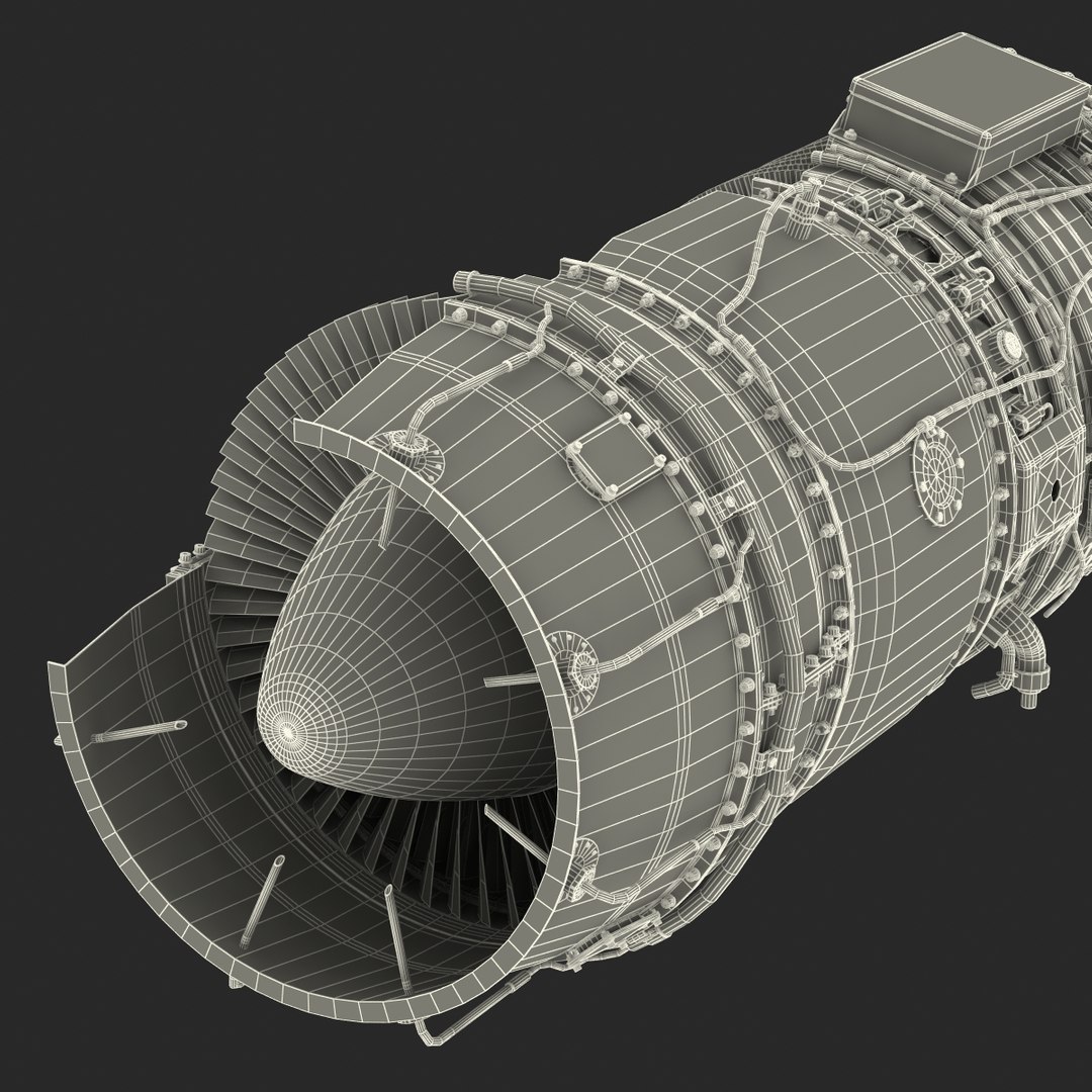 3d Obj Turbojet Engine Sectioned