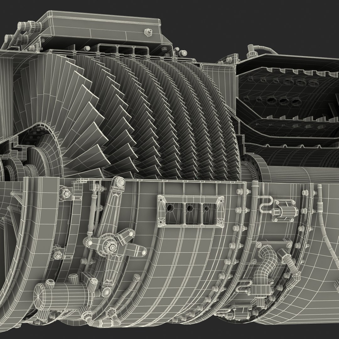 3d Obj Turbojet Engine Sectioned