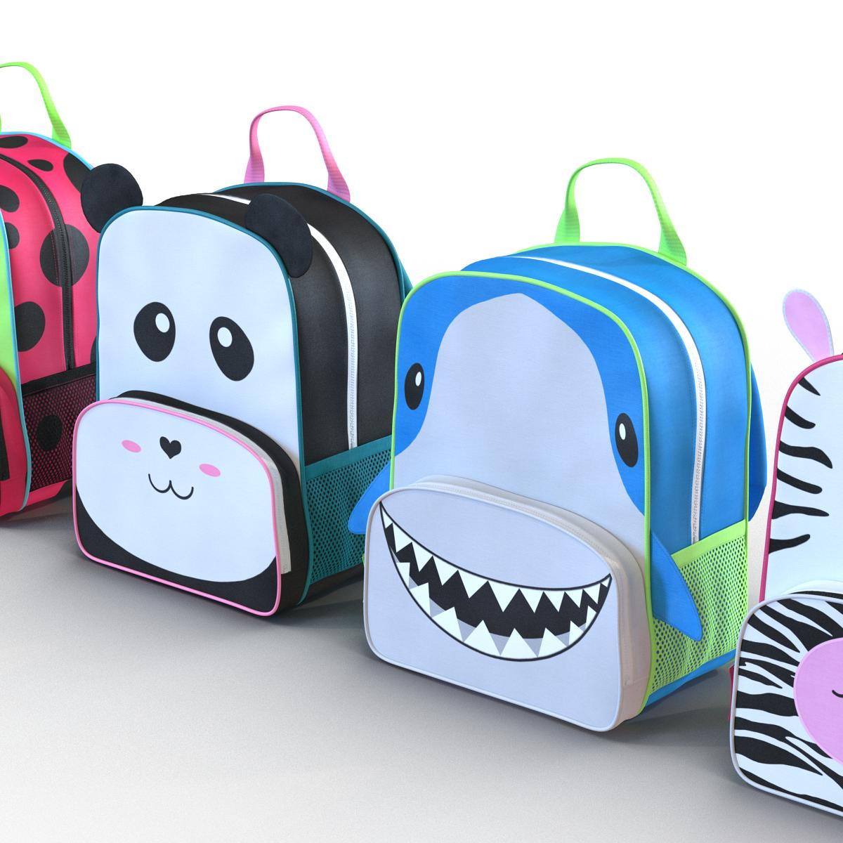3d model of kid backpacks modeled
