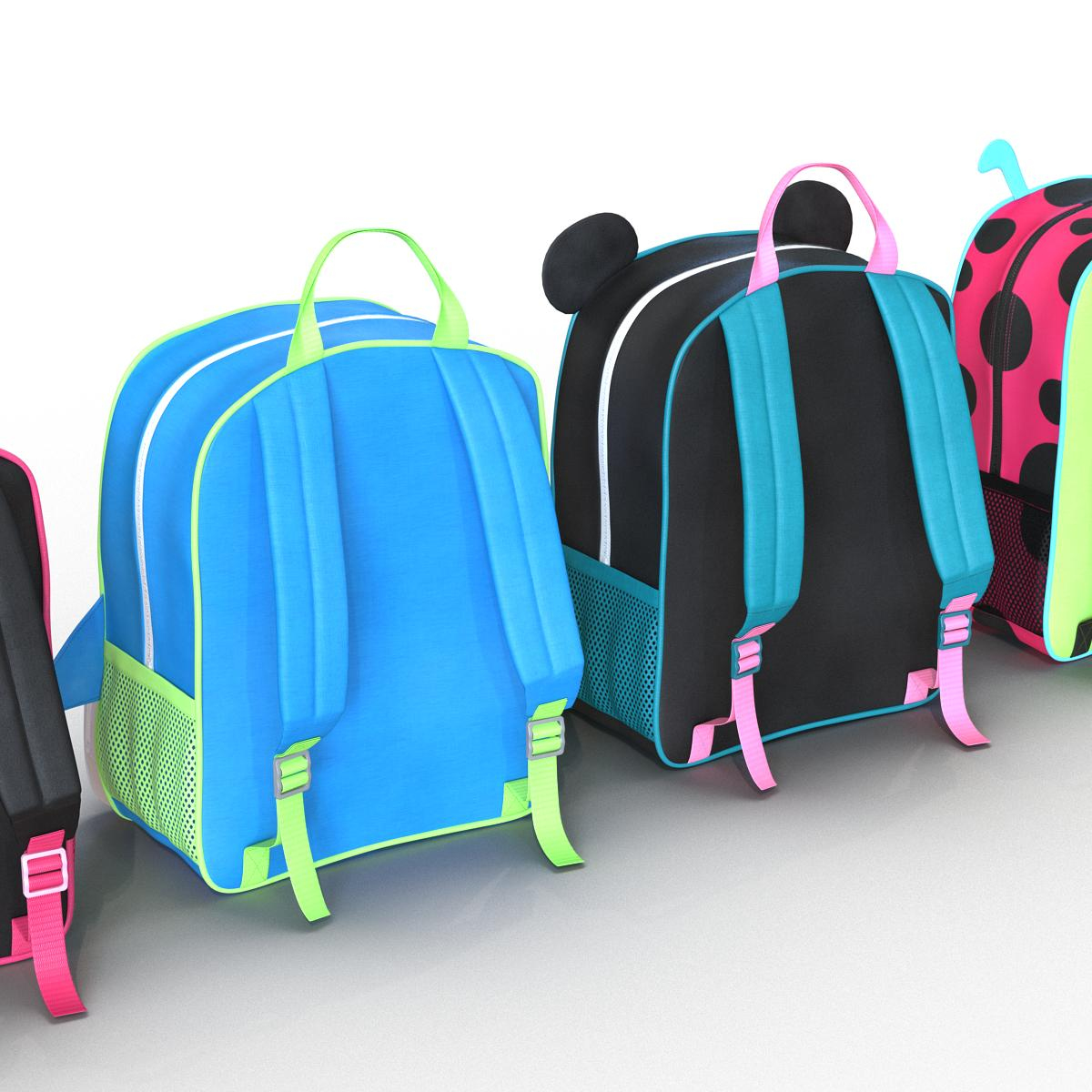 3d model of kid backpacks modeled