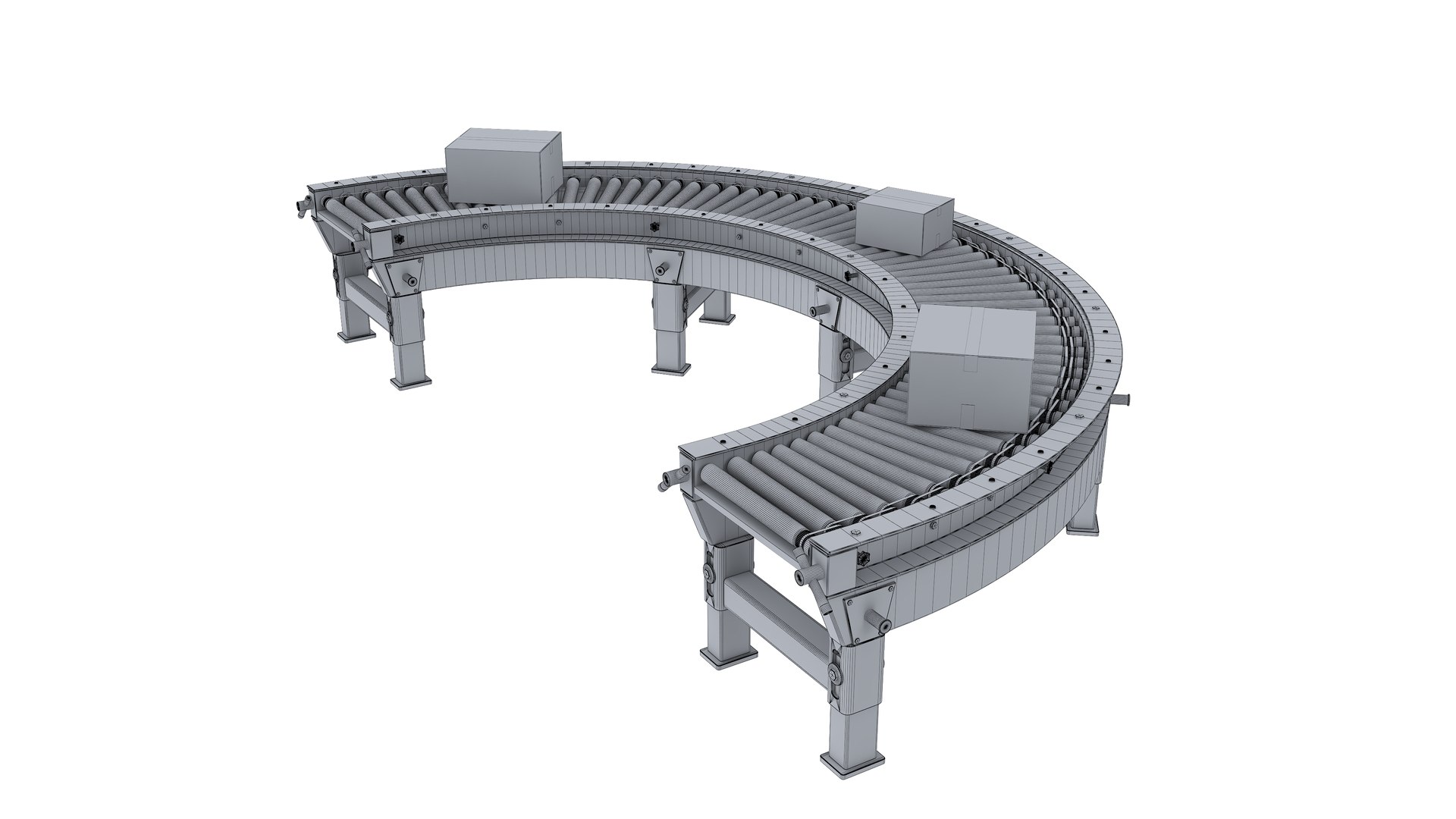 Conveyor With Packages 3D Model - TurboSquid 2249347