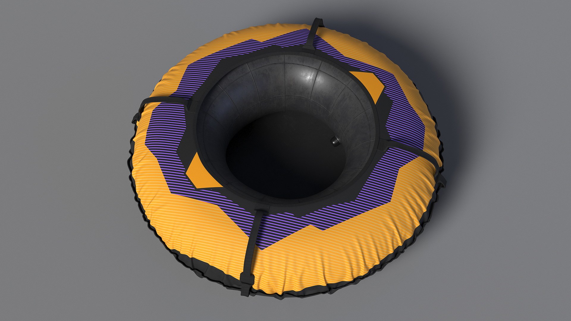 Inflatable Sled Snow Tube Yellow 3D - TurboSquid 2205528