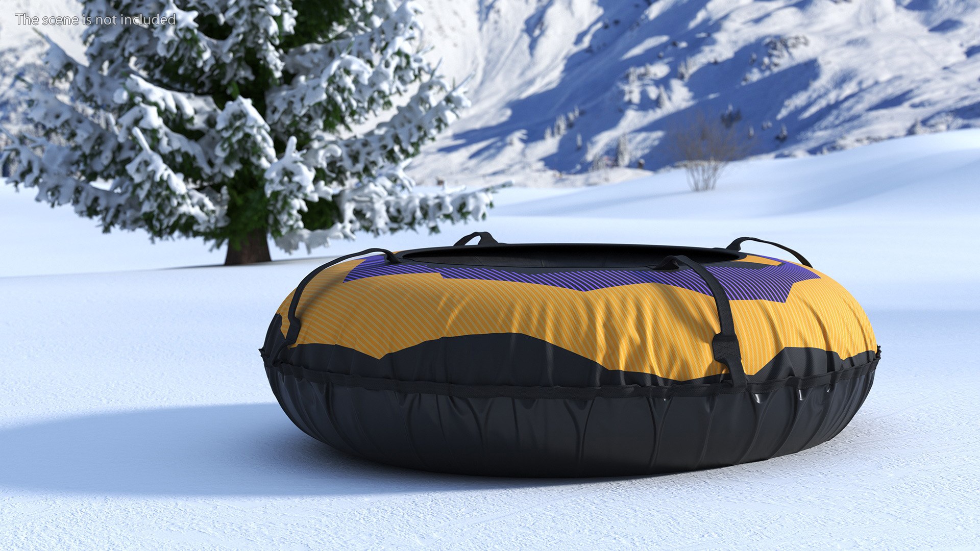 Inflatable Sled Snow Tube Yellow 3D - TurboSquid 2205528