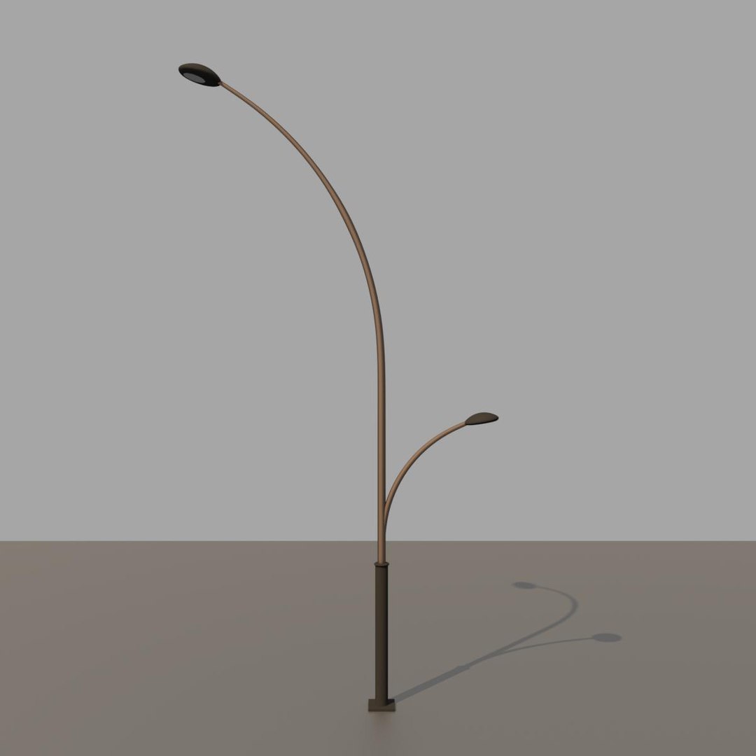 Curved Street Lights Lamp 3D Model - TurboSquid 1159633