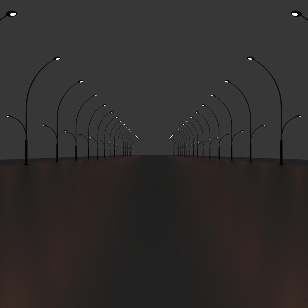 Curved Street Lights Lamp 3D Model - TurboSquid 1159633
