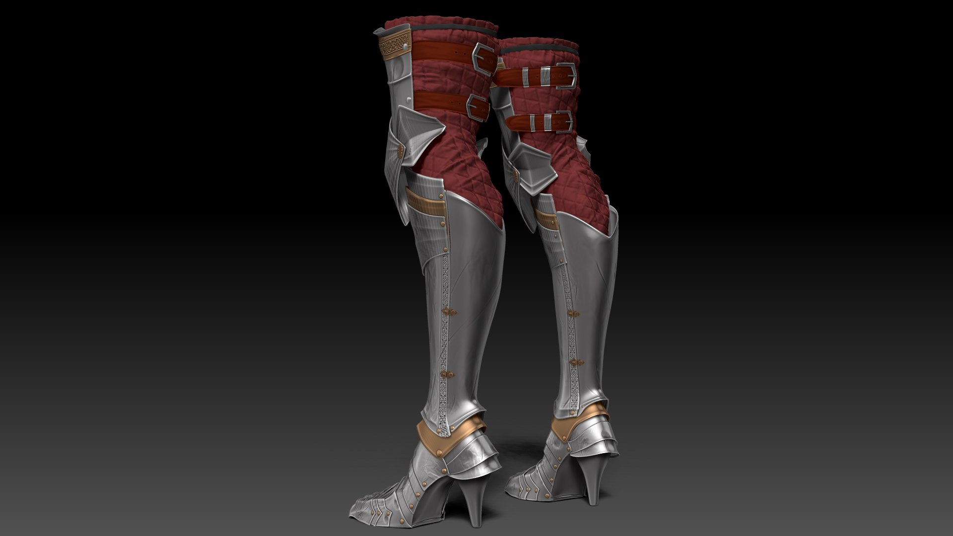 3D Model Female Knigt Leg Armor Set Sculpt Project - TurboSquid 2034088