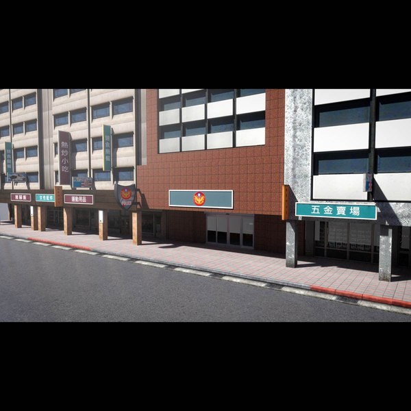 modelo 3d Calle TW con Comisaría 02 - TurboSquid 2211293